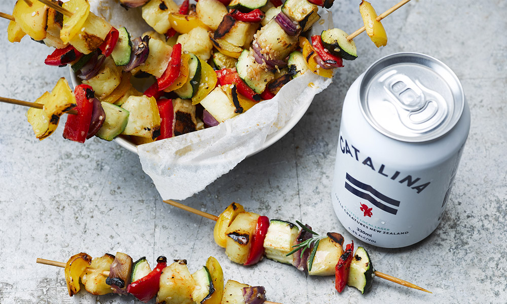 Barbecue Halloumi and Vege Skewers | Toast Barbecue Halloumi and Vege Skewers | Toast